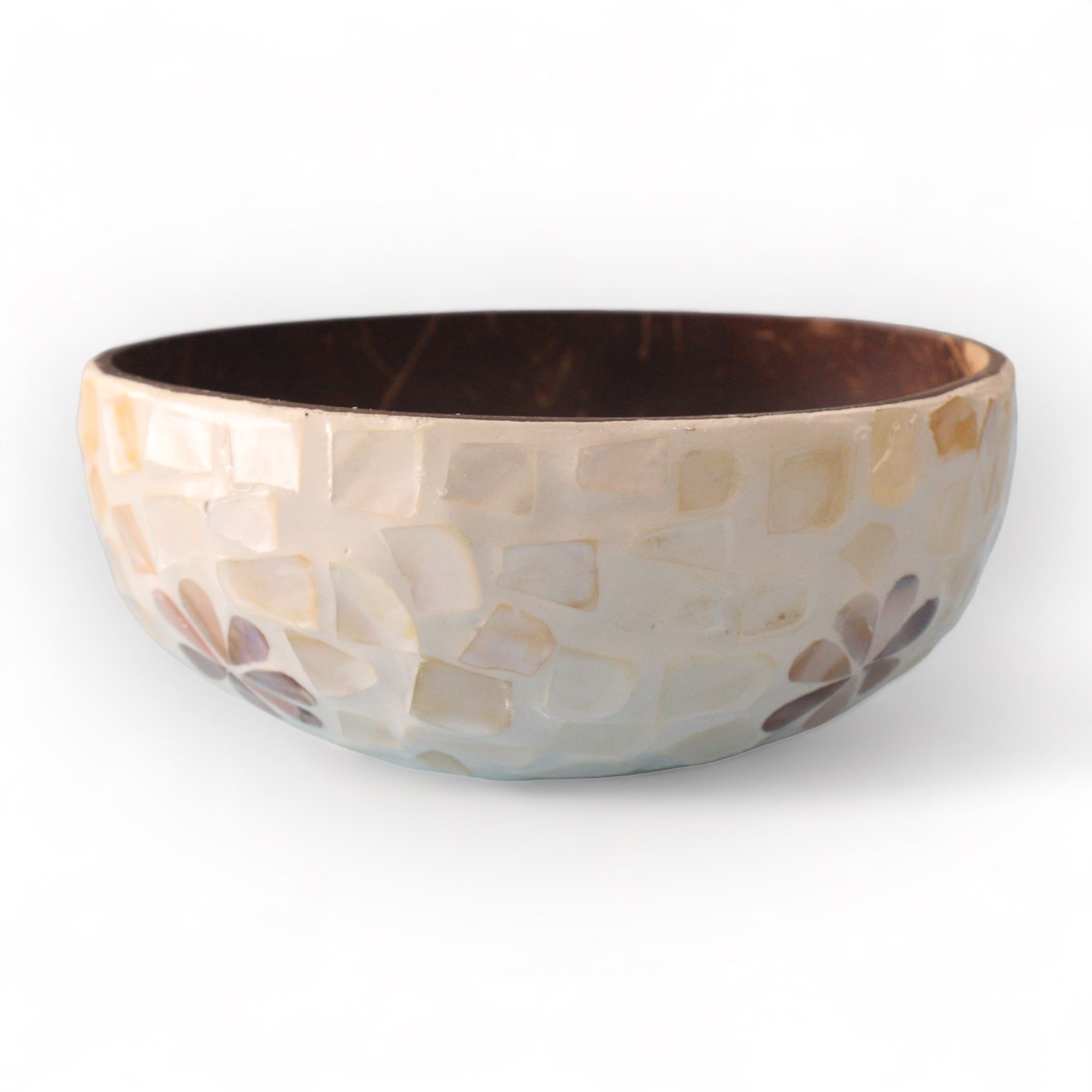 Floral Seashell Coconut Bowl (500ml) – Comorin Coconuts